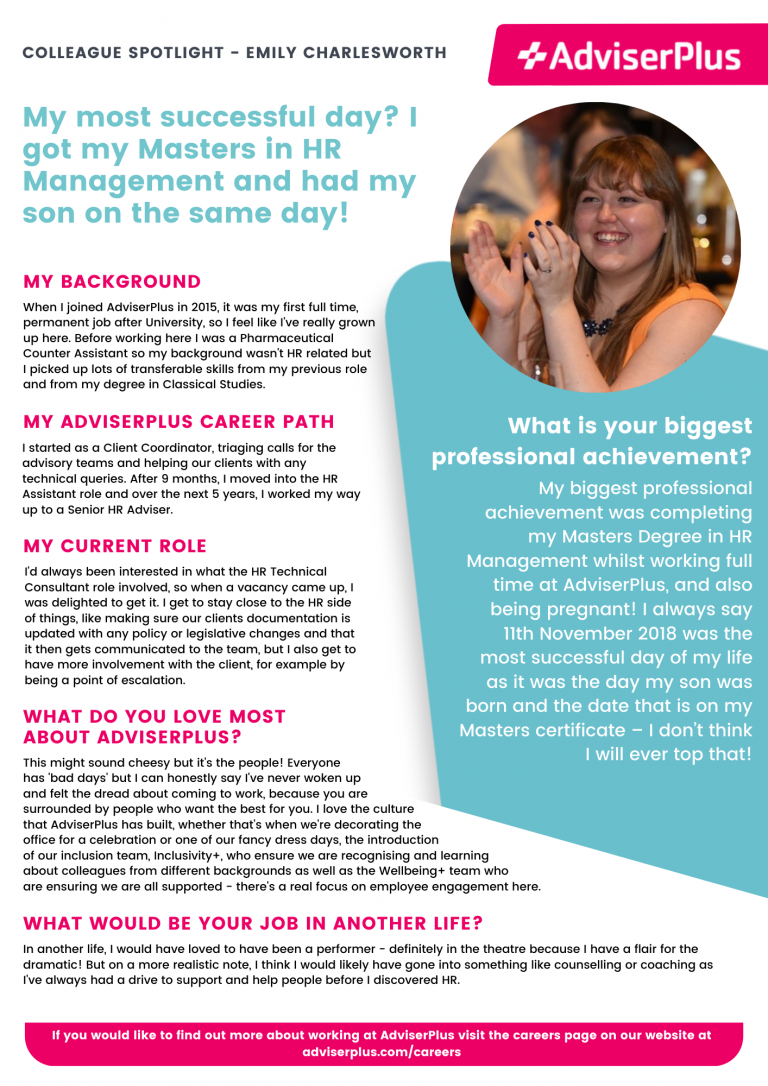 Colleague Spotlight - Emily Charlesworth
